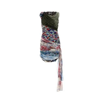 Marine Serre Seidenkleider mit drapiertem Design - - Dresses - Damen - Mehrfarbig - S