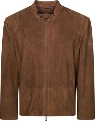 Paolo Pecora Homme, Vestes, Brun, Taille: XL Biker Scamosciato