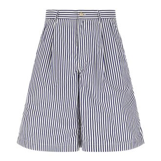 Comme Des Gar&ccedil;ons Gestreifte Plisseeshorts - - Shorts - Herren - Blau - L