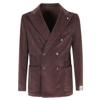 L.B.M. 1911 Zweireihiger Cord-Blazer - - Jackets - Herren - Lila - XL