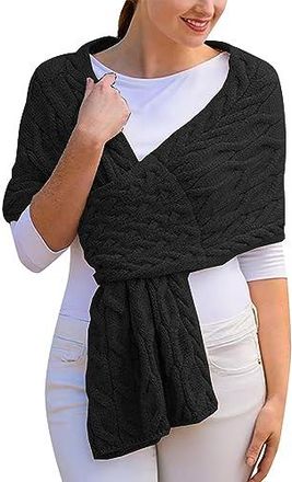 Generic Couverture écharpes pour femmes automne et hiver nouvelle écharpe femme mode tricot châle écharpe écharpe écharpe avec frange, Noir, A