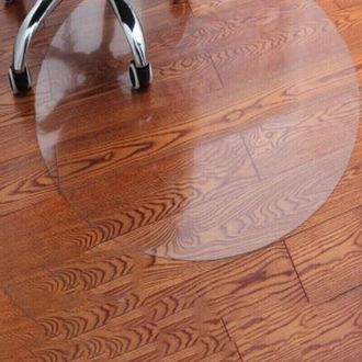 Generic Bürostuhl Transparent Rund Bodenschutzmatte 1.0 mm Transparente Stuhlmatte für Hartböden rutschfest Bürostuhlunterlage Kratzfest(Transparent,110 cm)