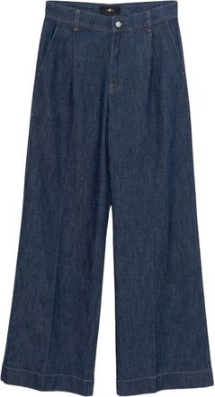 7 For All Mankind Femme, Jeans, Bleu, Taille: W28 Pantalon pliss&eacute;