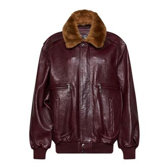 Paco Rabanne Shearling Bomberjacke - - Jackets - Damen - Rot - XS