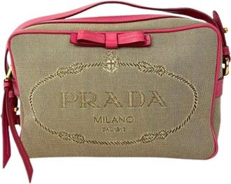 Prada Sac bandouli&egrave;re pochette appareil photo Camera Corda Peonia Pre-owned - Femme - Pre-owned - Beige - Taille: ONE Size