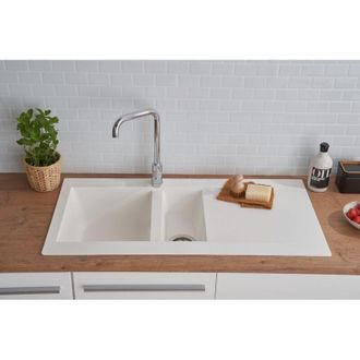 Respekta Einbausp&uuml;le Denver 100x50x20 cm, weiss - Respekta