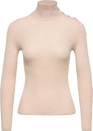 Moncler Moncler Pull &Agrave; Col Roul&eacute; En Laine Textur&eacute;e, Femme, Beige, Taille: Xl