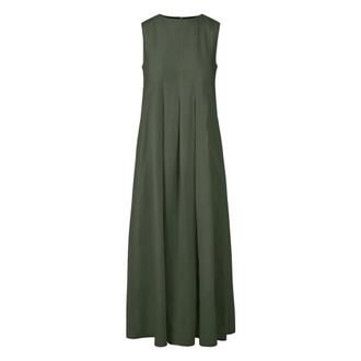 Bomboogie Femme, Robes, Vert, Taille: 44 FR Pleated Lyocell Dress