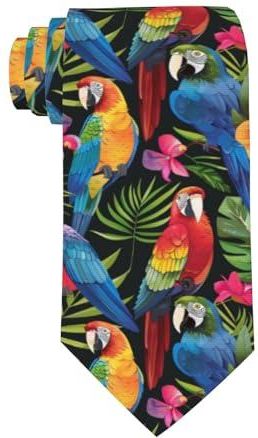 Generic Perroquets Colorés Feuilles De Palmier Cravate Homme Polyvalente Cravate Décontractée Cravatte Pour Entreprise Femmes Célébrations