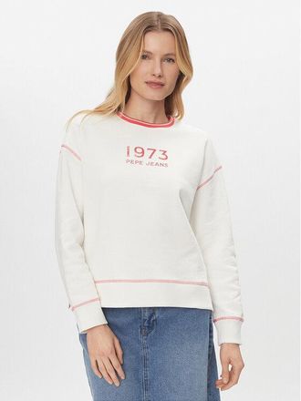 Pepe Jeans London Sweatshirt Hache PL581398 Weiß Boxy Fit
