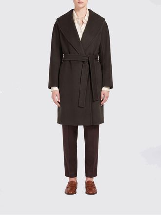 Max Mara S Max Mara Manteau peignoir ceintur&eacute; en laine vierge &agrave; col ch&acirc;le