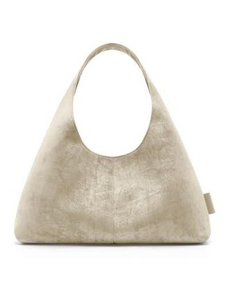 Expatri&eacute; Sac &agrave; &Eacute;paule Femmes Beige - Nora - Slouchy Hobo Bag en Aspect Daim - Sac &agrave; Main Taille Moyenne pour Travail, Universit&eacute;, Quotidien - Cuir V&eacute;g&eacute;talien