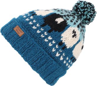 Guru Shop Bommelm&uuml;tze aus Nepal, M&uuml;tze aus Schurwolle, Winterm&uuml;tze Sheep - Blau, Herren/Damen, Synthetisch