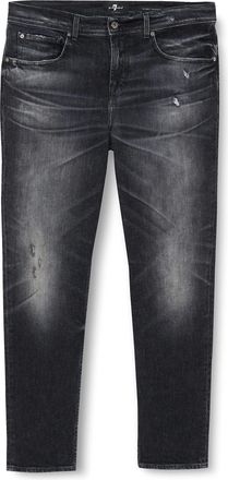 7 For All Mankind Herren Slimmy Tapered Jeans, Schwarz, 34W / 34L EU