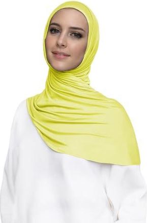 Lina & Lily Hijab Femme à Enfiler en Jersey Modal pour Femme Musulmane (Jaune Clair)