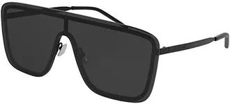 Saint Laurent SL 364 Mask-002 99 Sunglass Unisex Metal Lunettes de Soleil, Noir-Noir, 99 cm Mixte