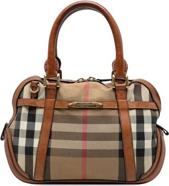 Burberry Hobo Bags - Small Leather Trimmed House Check Canvas Bridle Or - Gr. unisize - in Braun - f&uuml;r Damen