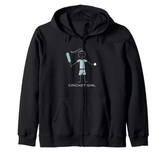 Whyitsme Design Lustiges Cricket-M&auml;dchen f&uuml;r Damen Kapuzenjacke