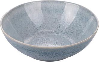 Villa D'Este Home Tivoli The Market E Suppenteller aus Steinzeug, Hellblau, mit braunem Rand, 6 Stück