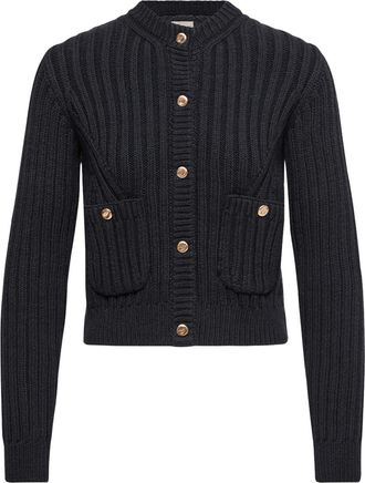 Moncler Moncler Cardigan Matelass&eacute; En Coton, Femme, Bleu, Taille: Xl