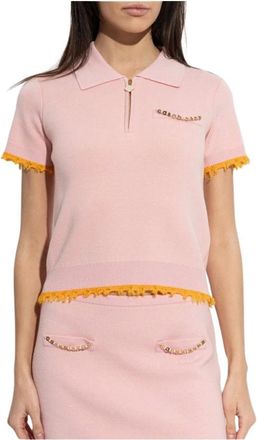 Casablanca Femme, Tops, Rose, Taille: 40 FR Polo Double Face