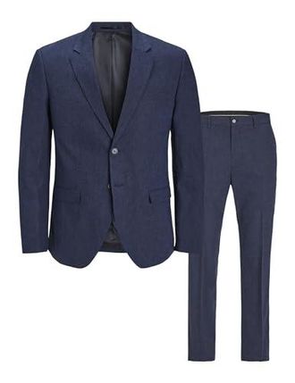 Jack & Jones Jprriviera Linen Suit Sn Pls Costume, Dark Navy/Fit : Slim fit, 66 Gro&szlig;e Gr&ouml;&szlig;en Homme