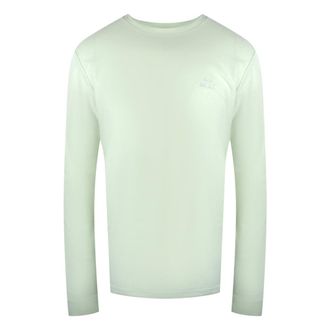 Diesel Lang&auml;rmliges T-shirt In Creme Mit Einfarbigem Logo