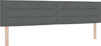 vidaXL Kopfteil H&ouml;henverstellbar mit Kopfteil Dunkelgrau 200 cm Stoff Vidaxl