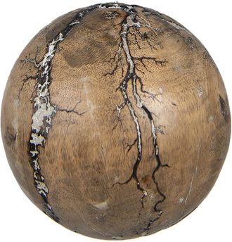 Clayre & Eef Weihnachtskugel Ø 12 cm Braun Holz Weihnachtsbaumschmuck