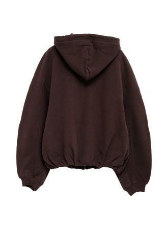 Jacquemus Logo Cotton Fleece Hoodie - Brown
