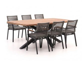 Bellagio la vita attrattiva Bellagio Marudo/Induno Deens Ovaal 220cm dining tuinset 7-delig stapelbaar