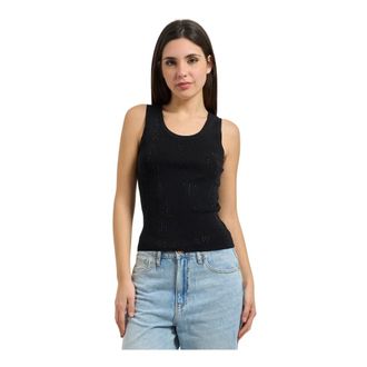 Fracomina Femme, Tops, Noir, Taille: 40 FR Top ajust&eacute; avec strass