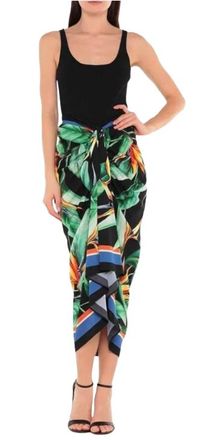 Dolce & Gabbana Black Multicoloured Tropical Print Skirt Size XS