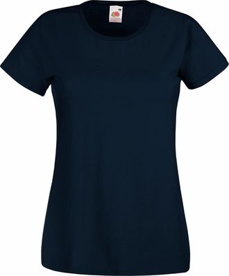 Fruit Of The Loom Lady-Fit Valueweight T-Shirt SS050 Gr. X-Small, Dunkles Marineblau
