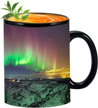 Generic Kaffeetassen Mit Farbwechsel - Keramik-Kaffeetasse | Cooler Kaffee-Tee-Magie und Nordlicht-Design für Mädchen, Männer und Frauen