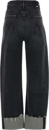 Mother Half Pipe Flood Cuff Jeans - Black