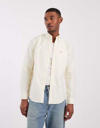 Tommy Jeans Chemise Oxford &agrave; rayures - Jaune
