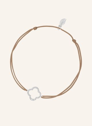 Leaf Freundschaftsarmband Clover Aus 18 Karat Wei&szlig;gold Mit Diamanten beige