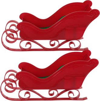 Valiclud 2stücke Tischschlitten Aus Kunststoff Weihnachtsschlitten-Dekoration Weihnachtstischdekor Mit Herzstück Schlitten Als Süßigkeitenhalter Weihnachtstisc