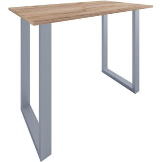 ebuy24 Xona Bartisch 140x80 Eiche dekor, silberfarben
