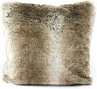 Gözze Wohnkissenhülle, Kunstfell in edler Pelzoptik, Design Braunbär, 50 x 50 cm - Braun
