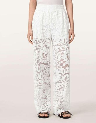 AllSaints Amelie - Pantalon en dentelle - Blanc optique