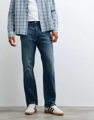 Wrangler jean denim droit 13mwz d&eacute;lavage moyen-Bleu