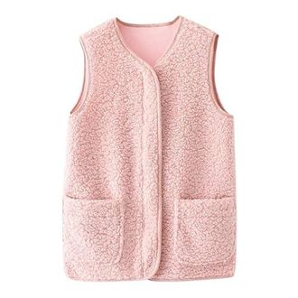 Generic Gilet Sans Manche Femme Gilet Femme D&eacute;contract&eacute; Quotidien Ville En Laine DAgneau - Coupe Ample Et Fausse Fourrure Pour Chaleur Naturelle