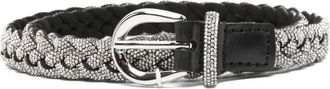 D&eacute;hanche Priscilla rhinestone braided belt - Schwarz