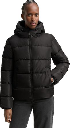 Tom Tailor Damen 1047546 Puffer-Jacke mit Kapuze, 14482-Deep Black, XL
