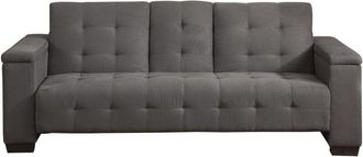 Vente-Unique Vente-unique - Canapé 3 places clic-clac en microfibre devonshire avec tablette centrale rabattable - Gris