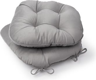 Paco Home Sitzkissen mit Befestigungsb&auml;nder 40x40 Stuhl B&uuml;rostuhl Kissen Stuhlkissen Innen Indoor versch. Farben 2er Set