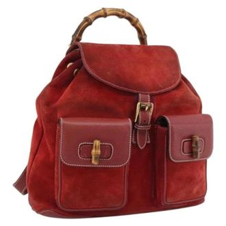 Gucci Pre-owned Vintage Suede Backpack - Femme - Pre-owned - Rouge - Taille: ONE Size