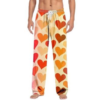 Generic Pantalon de pyjama pour homme - Jambes droites - Jambes larges - Pantalon de pyjama en flanelle - Pantalon de d&eacute;tente - Pantalon de Saint-Valentin - V